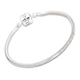 UNIQUE 925 Silber Bead Armband Clip-Verschluss