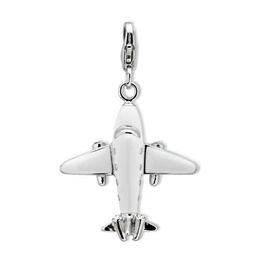 UNIQUE Exklusiver 925 Silber Jet Charm zum Einhängen