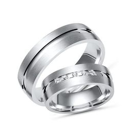 UNIQUE Trauringe 925 Silber: Partnerringe Zirkonia