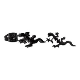 UNIQUE Schwarze Salamander Ohrstecker aus Edelstahl