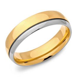 UNIQUE Vergoldeter Ring Edelstahl 6mm breit