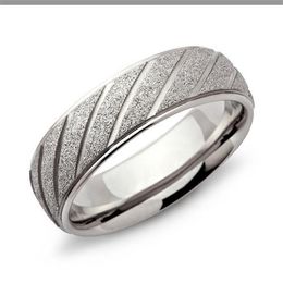 UNIQUE Ring Edelstahl diamantiert 7mm