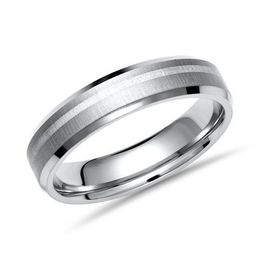 UNIQUE Ring Titan mit Einlage Silber 6mm matt