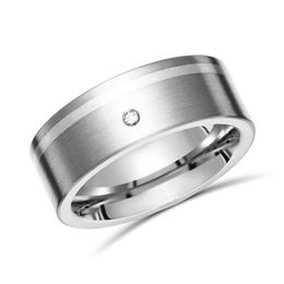 UNIQUE Exklusiver Ring Titan Einlage Silber & Diamant