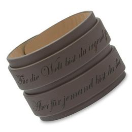 UNIQUE Braunes Lederarmband Doppelriemen gravierbar