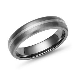 UNIQUE Matter Titan Ring mit 925 Silber Einlage