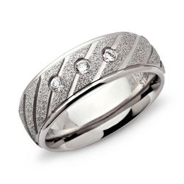 UNIQUE Ring Edelstahl diamantiert 7mm Zirkonia