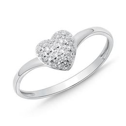UNIQUE 585er Weißgold-Ring Herz 3 Diamanten 0,015 ct.