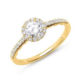 Brilladia 585er Gold Halo Ring mit Diamanten