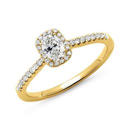 Brilladia Halo Ring 750er Gold mit Diamanten