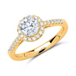 Brilladia Halo Ring 750er Gold mit Diamanten