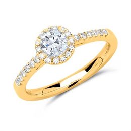 Brilladia 585er Gold Halo Ring mit Diamanten