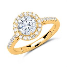 Brilladia Halo Ring 750er Gold mit Diamanten