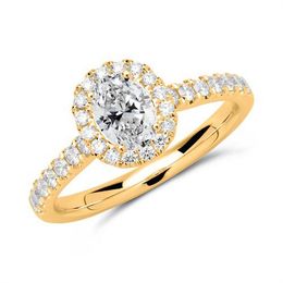 Brilladia Halo Ring 585er Gold mit Brillanten