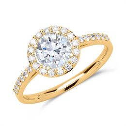 Brilladia Halo Ring 585er Gold mit Diamanten