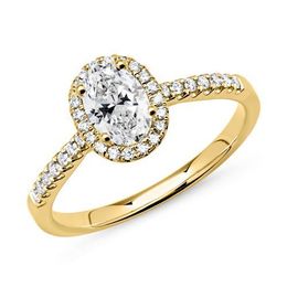 Brilladia Halo Ring 14 Karat Gold mit Diamanten