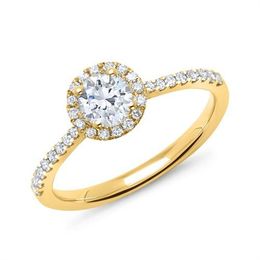 Brilladia 585er Gold Halo Ring mit Diamanten