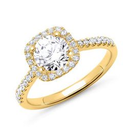 Brilladia 750er Gold Halo Ring mit Diamanten