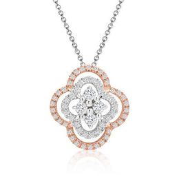 UNIQUE Diamantcollier Blüte bicolor 0,153 ct gesamt