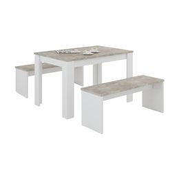 Tischgruppe Havre - weiß - 80 cm - 75 cm - Sconto