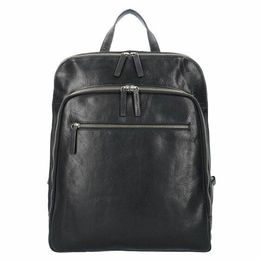 Leonhard Heyden Roma Rucksack Leder 40 cm Laptopfach schwarz