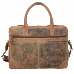 Green Burry Greenburry Vintage Aktentasche Leder 41 cm Laptopfach nut brown