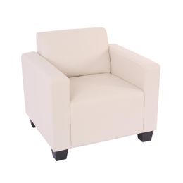 Mendler Modular Sofa-System Lyon, Kunstleder creme 136cm ~ Variantenangebot 21706+0