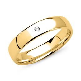 UNIQUE 14K Goldring für Damen mit Diamant, gravierbar