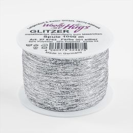 Glitzer von Woolly Hugs, Silber, aus Polyester