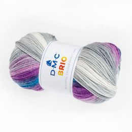 Brio von DMC, Natur/Grau/Violett/Blau, aus Polyacryl