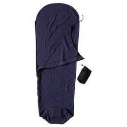 Cocoon - Micro-Fleece MummyLiner - Reiseschlafsack Gr 220 x 80/60 cm Zip: Right Schwarz/Blau/Lila