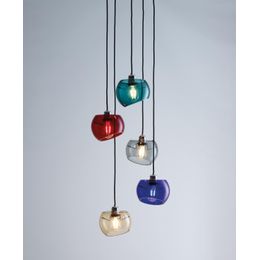 Licht Im Raum Glass Moons 5 Leuchter Fall / Baldachin Wei&szlig;