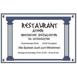 Schild "Griechisches Restaurant"!