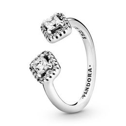 Pandora 925er Silber Ring Quadrate mit Zirkonia