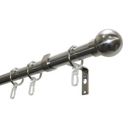 Gardinia Gardinenstangen-Set mit Kugel edelstahl 120 cm