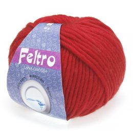 Feltro Uni - Filzwolle von Lana Grossa, Rot, aus Schurwolle