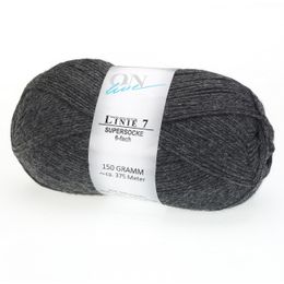 Sockenwolle Linie 7 Supersocke 6fach von ONline, Anthrazit, aus Schurwolle