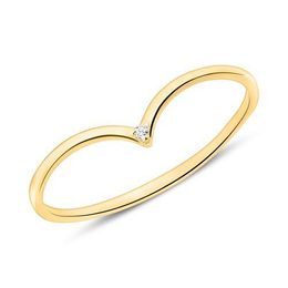 UNIQUE V-Ring für Damen aus 14K Gold mit Diamant