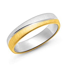 UNIQUE Sterlingsilber Ring für Herren, teilvergoldet