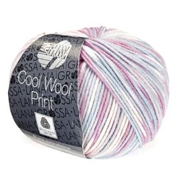 Cool Wool Merino Print von Lana Grossa, Rosa/Hellblau/Natur, aus Schurwolle
