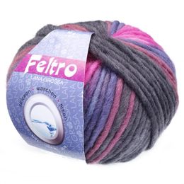 Feltro Print von Lana Grossa, Pink/Pflaume/Erika, aus Schurwolle