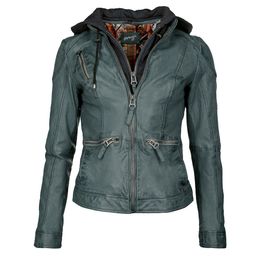 Maze Lederjacke mit stylische Kapuze ' Brayford ' Damen Gr&ouml;&szlig;e XS silbergrau