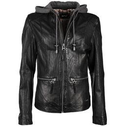 Maze Lederjacke mit stylische Kapuze ' Brayford ' Damen Gr&ouml;&szlig;e L schwarz