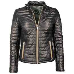 Maze Lederjacke mit Raffungen 'Sota' Damen Gr&ouml;&szlig;e M gold / schwarz