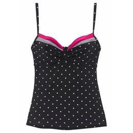 Lascana Tankinitop 'Monroe' Damen Gr&ouml;&szlig;e S neonpink / schwarz / wei&szlig;