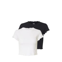 Urban Classics T-Shirt Damen Gr&ouml;&szlig;e L schwarz / wei&szlig;