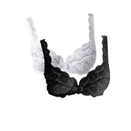 Petite Fleur B&uuml;gel-BH (2 Stck.) Damen Gr&ouml;&szlig;e 90 schwarz / wei&szlig;