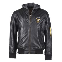 Top Gun Lederjacke 'TG-1004' Herren Gr&ouml;&szlig;e XXXL gelb / schwarz