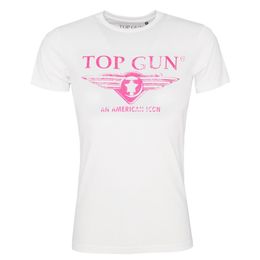Top Gun T-Shirt 'Beach' Herren Gr&ouml;&szlig;e S pink / wei&szlig;