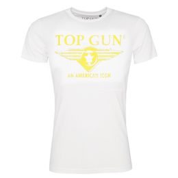 Top Gun T-Shirt 'Beach' Herren Gr&ouml;&szlig;e L gelb / wei&szlig;